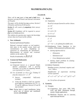 2021 Icse Reducedsylabiix Mathematics PDF