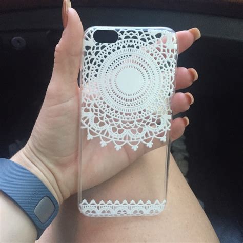 Accessories Iphone 66s Clear Rubber Case With White Henna Poshmark