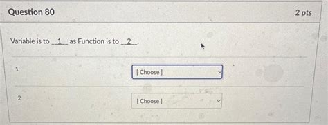 Solved Variable Is To 1 As Function Is To 2 Chegg