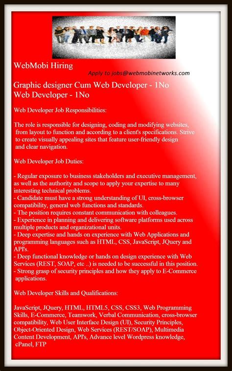 webmobi hiring web developer