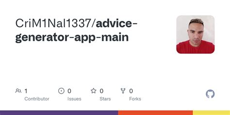 Github Crim1nal1337advice Generator App Main