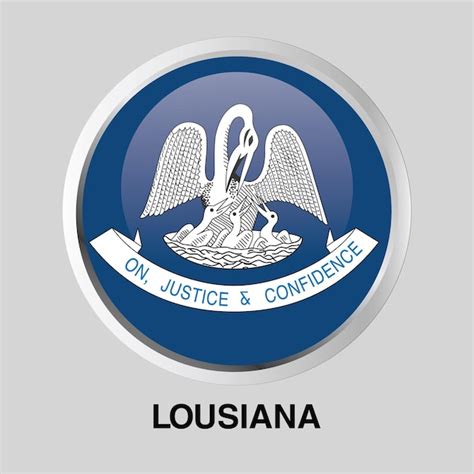 Premium Vector Vector Button Flag Of Lousiana State Of Usa On Round Frame