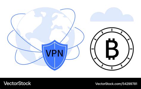Vpn Security Symbol With Global Internet Network Vector Image