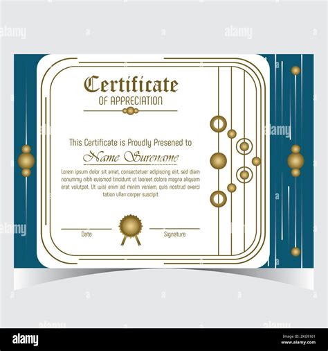 Creative Horizontal Vertical Modern Certificale Design Stock Vector