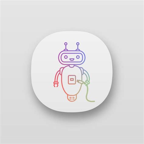 Chatbot With Usb Cable App Icon Ui Ux User Interface Talkbot With Usb