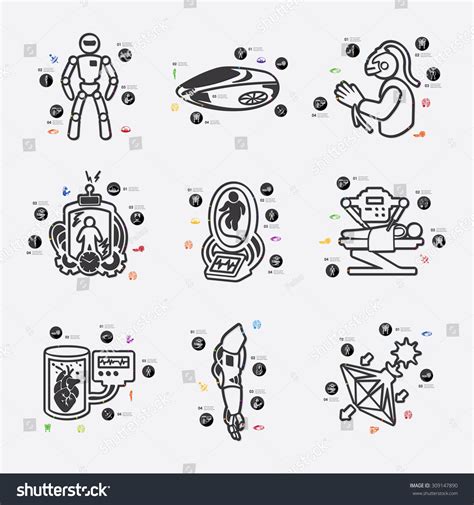 Invention Line Infographic Illustration Fully Editable Stock Vector