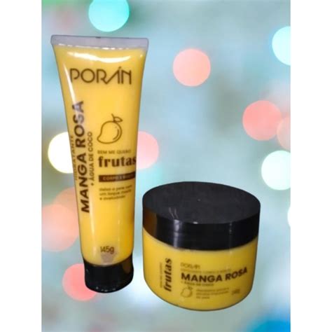 Kit Hidratante Manga Rosa Esfoliante Corpo E Rosto Poran Shopee Brasil