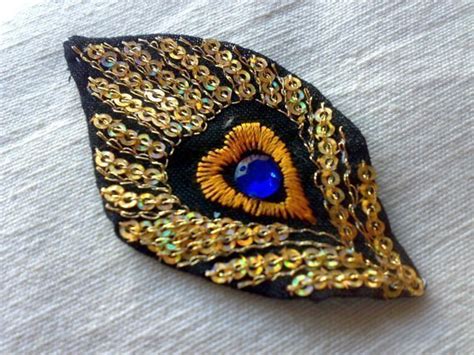 Peacock Feather Sequin Applique Handmade Jewelry