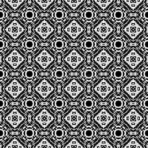 Mosaic Traditional Art Black White Monochrome Stock Illustration