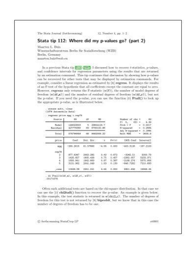 Stata Tip 112 Where Did My P Values Go Part 2 Maarten Buis