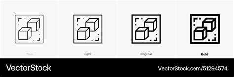 Duplication Icon Thin Light Regular And Bold Vector Image