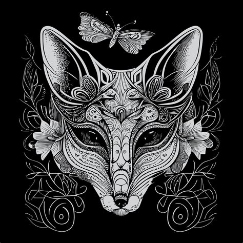 Kitsune Mask Is A Traditional Japanese Mask Representing A Fox Spirit