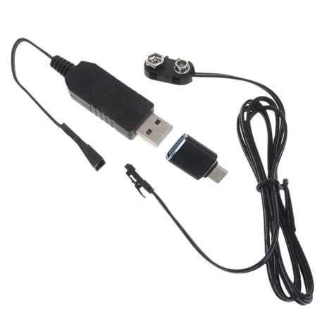 9В Батарея Устранитель USB Тип C Кабель 5В к 9В Преобразователь ...