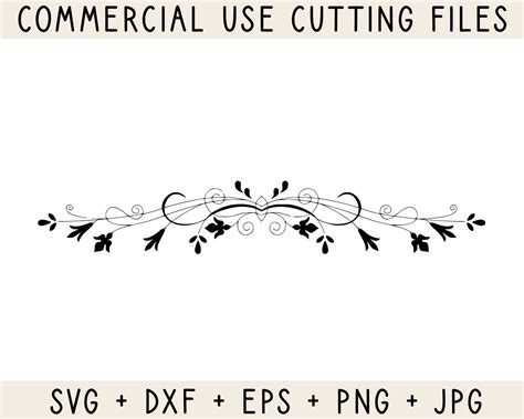 Flower Leaf Design Border Svg Png Vector Silhouette Cricut Cut File Sublimation Printable File