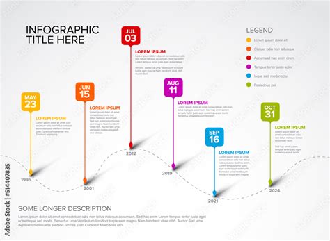 timeline with six square droplet pointers template stock vector adobe