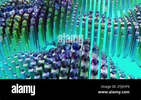 Abstract Geometric Pattern Of 3d Render Cubes And Spheres Loop Motion Design Waves Of Cubes