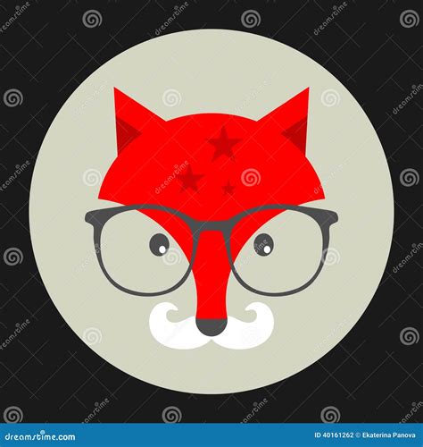 Hipster Emblem With Fox In Glasses Stock Vector Image 40161262