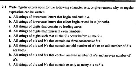 Write Regular Expressions For The Following Chegg