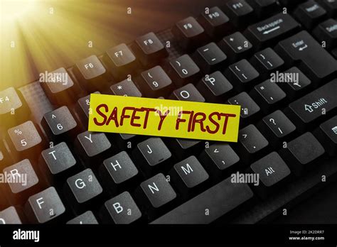 Text Sign Showing Safety First Business Concept Best Avoid Unnecessary