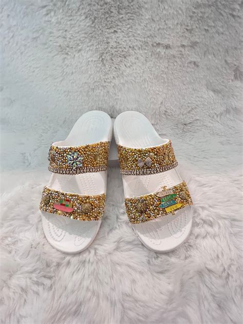 Custom Bling Croc Slides Etsy