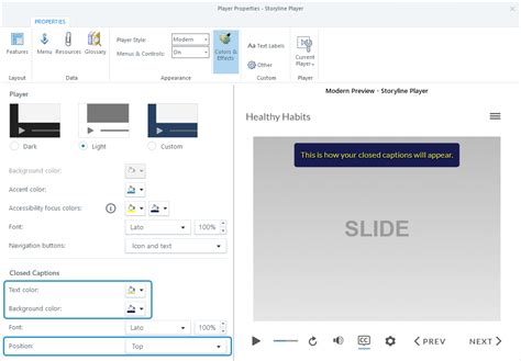 New In Storyline 360 Customize Closed Captions Articulate Community