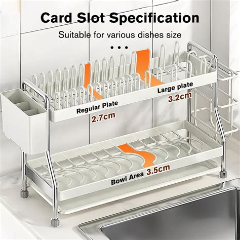 Cambond 2 3 Tiers Dish Rack Rak Pinggan Mangkuk Stainless Steel Dish