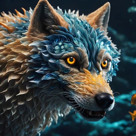 Premium Ai Image Closeup Of A Deep Sea Wolf From The Abyss