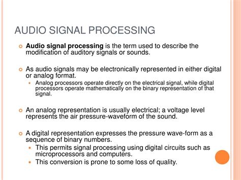Ppt Audio Signal Processing Powerpoint Presentation Free Download