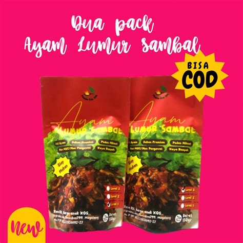 Jual [dua Pack] Oseng Ayam Lumur Sambal Oseng Sambal Ayam Viral Pedes