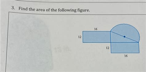 Solved Find The Area Of The Following Figure Chegg