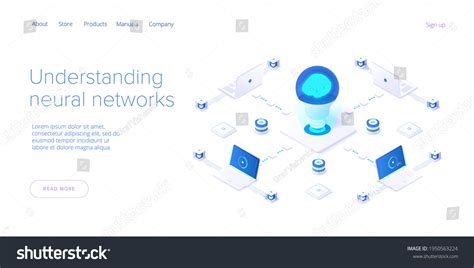 Artificial Intelligence Neural Network Concept Isometric Stock Vector Royalty Free