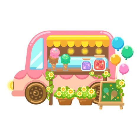 アイスクリーム移動販売車（ケータリングカーキッチンカーフードトラック）のイラスト素材 商用可能な無料フリーのイラスト素材なら