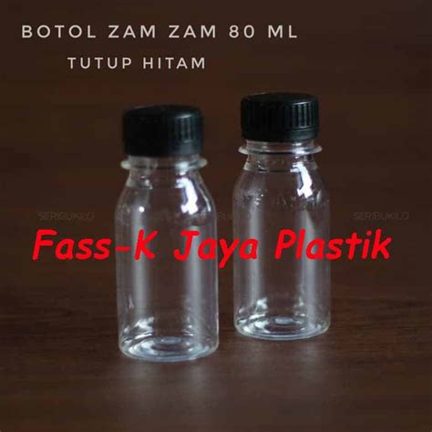 Jual Botol 80ml Bening Tutup Segel Hitam Botol Zam Zam Botol Minum