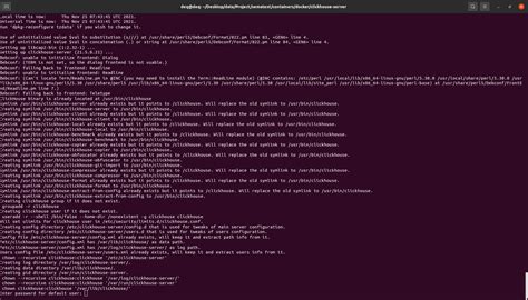 docker click house build is stuck after inserting user password