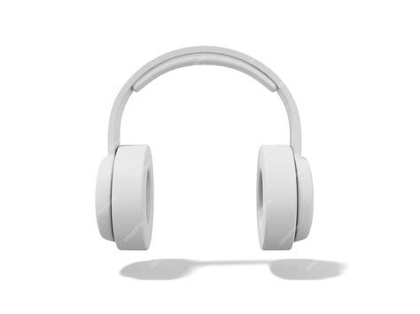 Premium Photo White Headphones On White Background Front View 3d