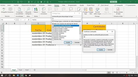Proteger fórmulas Excel Bloquear celdas en hojas de cálculo