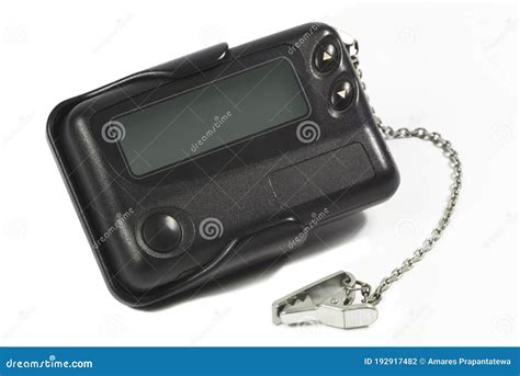 Single Old Pager Or Single Beeper Isolated On White Background