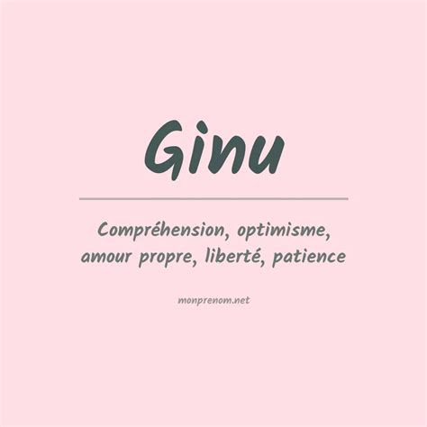 Signification Du Prénom Ginu
