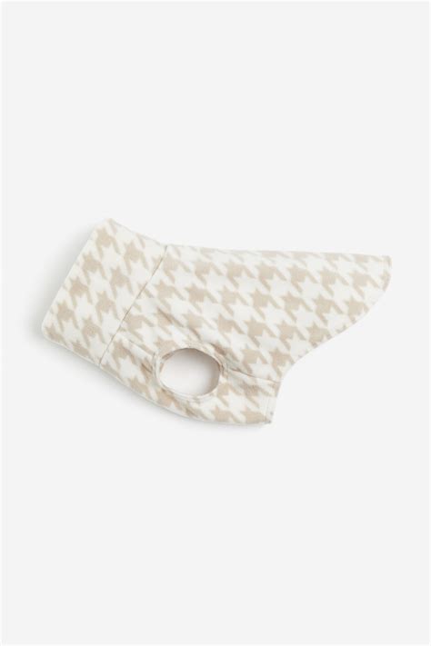 반려견 플리스 탑 화이트하운드투스 패턴 Men Handm Kr