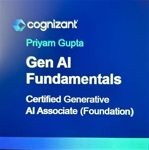 Priyam Gupta On Linkedin Cognizant Generativeai Innovation