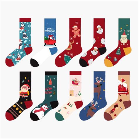 Comfortable And Creative Christmas Socks Cartoon Snowman And Santa