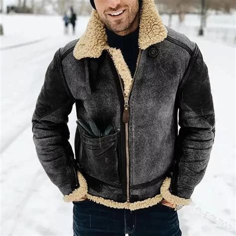 Chaqueta Gruesa De Piel Sint Tica Para Hombre Chaqueta C Lida De Una