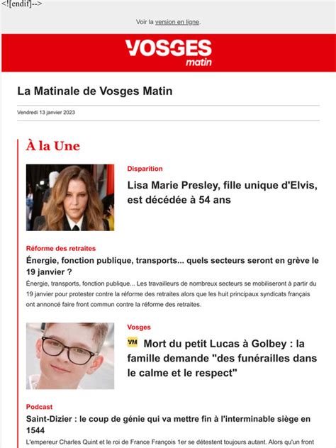 Vosges Matin ⚫️ Lisa Marie Presley Fille Unique Delvis Est Décédée