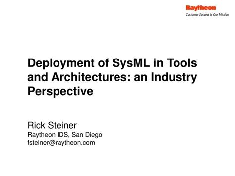 Ppt Deployment Of Sysml In Tools And Architectures An Industry Perspective Powerpoint