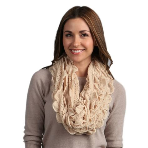 Cream Knit Infinity Scarf