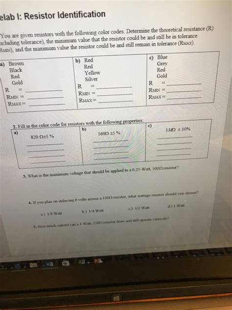 Solved You Are Given Resistors With The Following Color Chegg