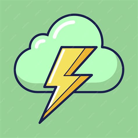 Lightning Bolt And Cloud Clip Art And Vector Design With A White