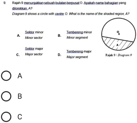 Solved Rajah 9 Menunjukkan Sebuah Bulatan Berpusat O Apakah Nama Bahagian Yang Dilorekkan
