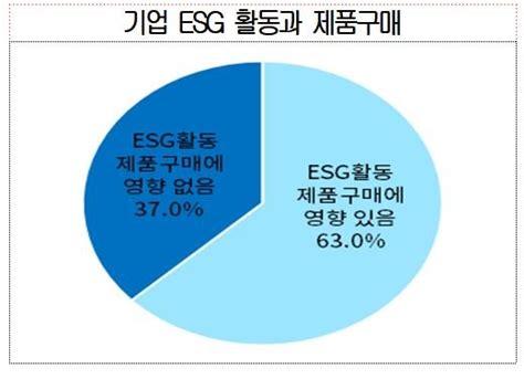 국내 소비자 63 Esg경영이 제품 구매에 영향 준다