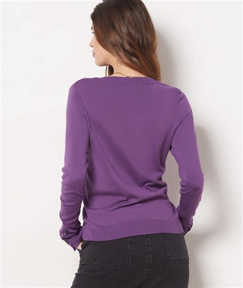 Pull Col Rond Détails Boutons Criss Violet Etam